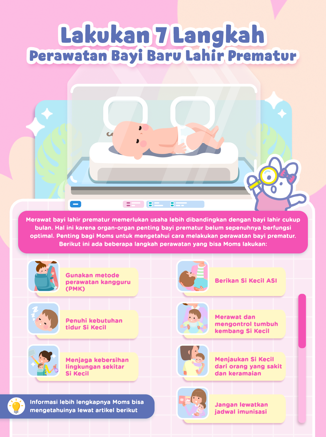 Lakukan 7 Langkah Perawatan Bayi Baru Lahir Prematur - Infografik